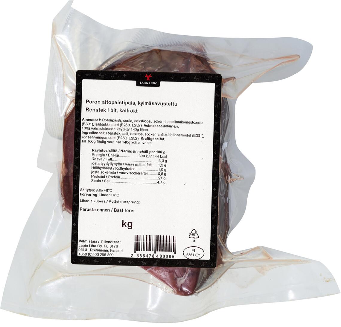 Cold-smoked reindeer roast, piece - Lapin Liha